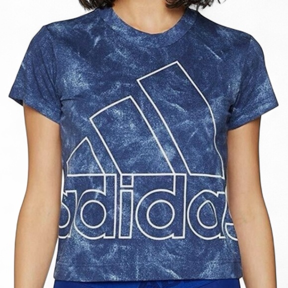 adidas | Tops | Adidas Logo Navy Acid Wash Tie Dye Slim Tee Tshirt ...